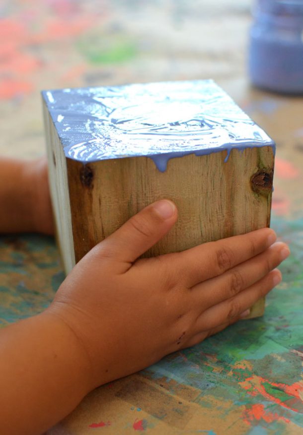 Collagraph Printmaking with Kids using Wooden Blocks - ARTBAR