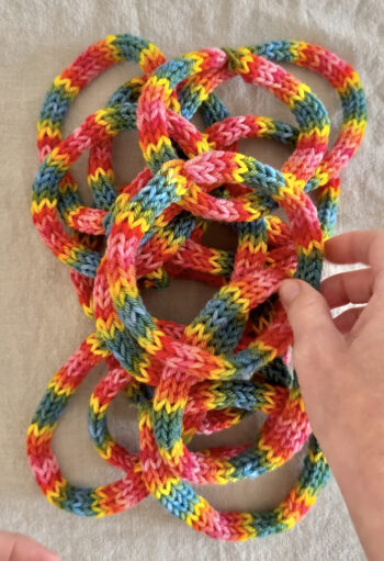 Rainbow Tube Knitting with TP Roll Looms - ARTBAR