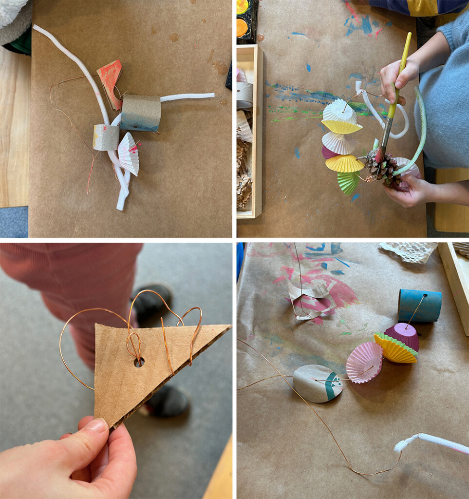 Children experiment with wire and threadable materials - ARTBAR